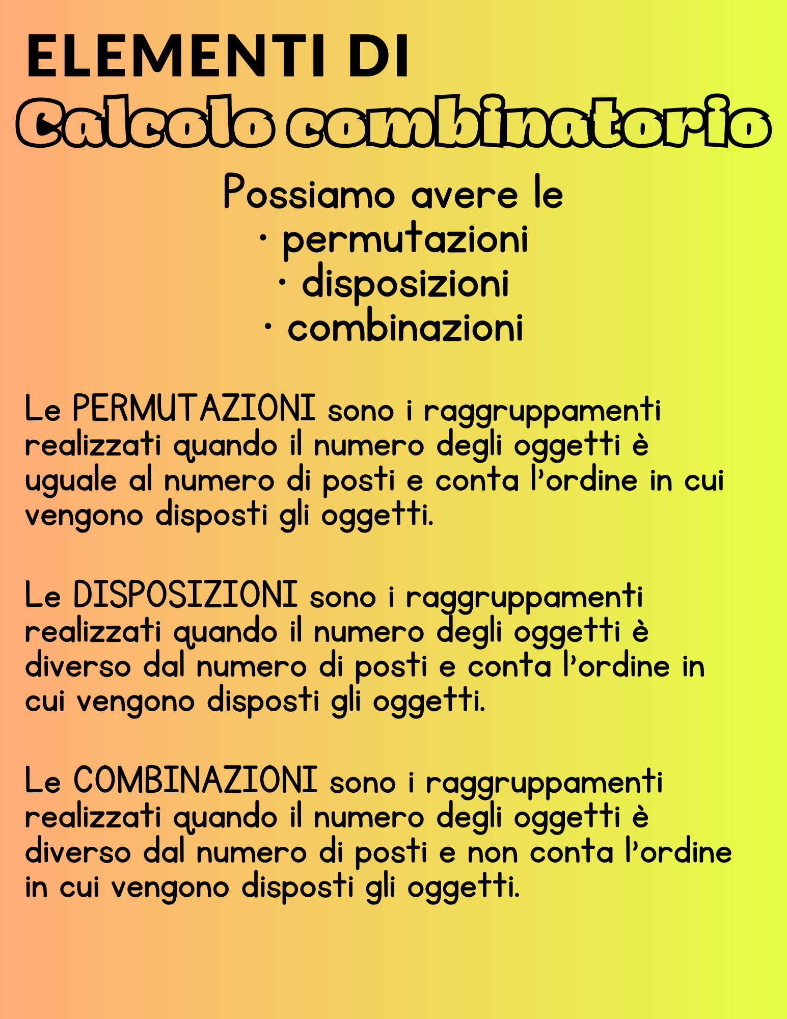 Elementi di calcolo combinatorio - SOS Matematica
